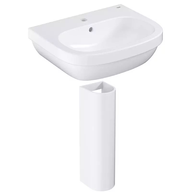 Умивальник підвісний з п'єдесталом Grohe Euro Ceramic 55 см, білий ...