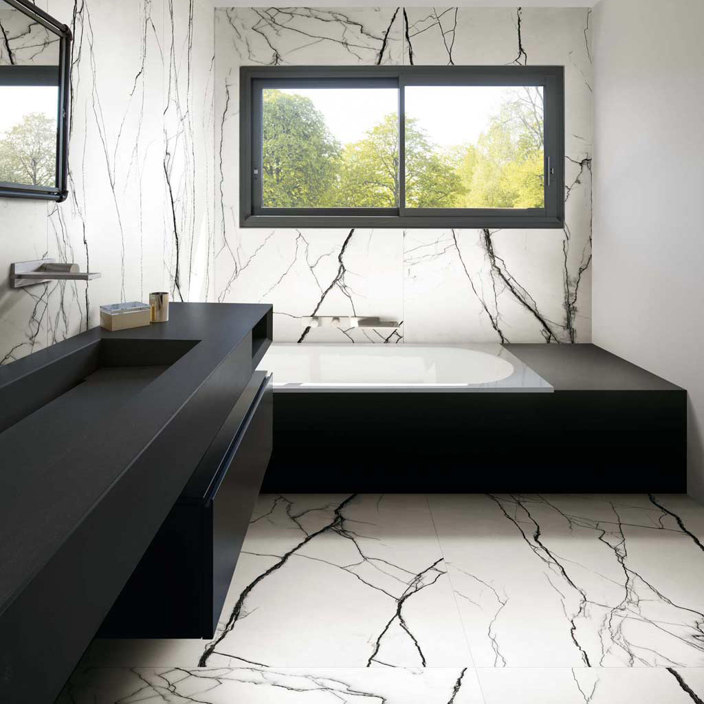 Керамогранит крупноформатный Floor Gres B&W_Marble Breach 120х240 ...