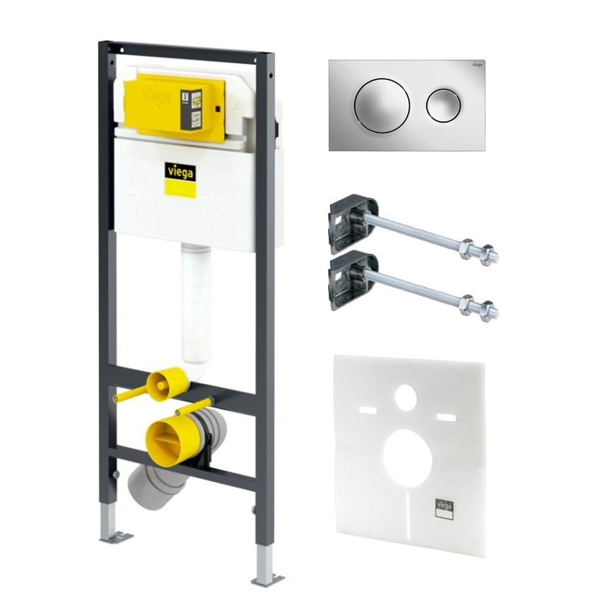 Інсталяція для підвісного унітазу Viega Prevista Dry з клавішею змиву ...
