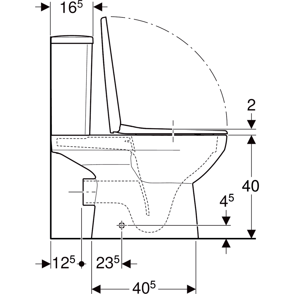 Комплект підлогового унітазу зі змивним бачком зовнішнього монтажу ...
